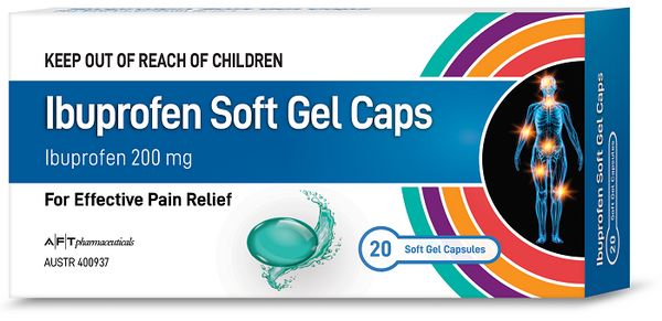 AFT Ibuprofen 200mg Soft Gel Capsules 20 - NZ Online Chemist