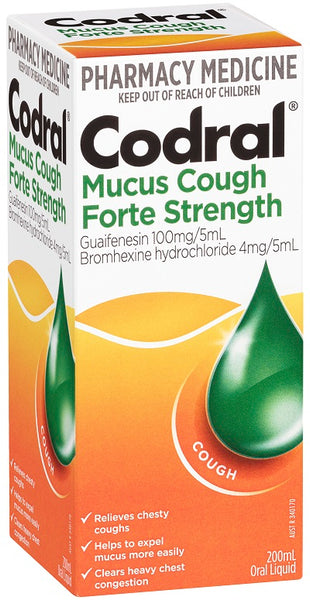 Codral Mucus Cough Forte Strength 200ml - NZ Online Chemist