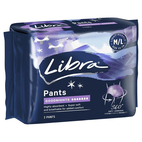Libra Pants Goodnights Medium 2pk - NZ Online Chemist