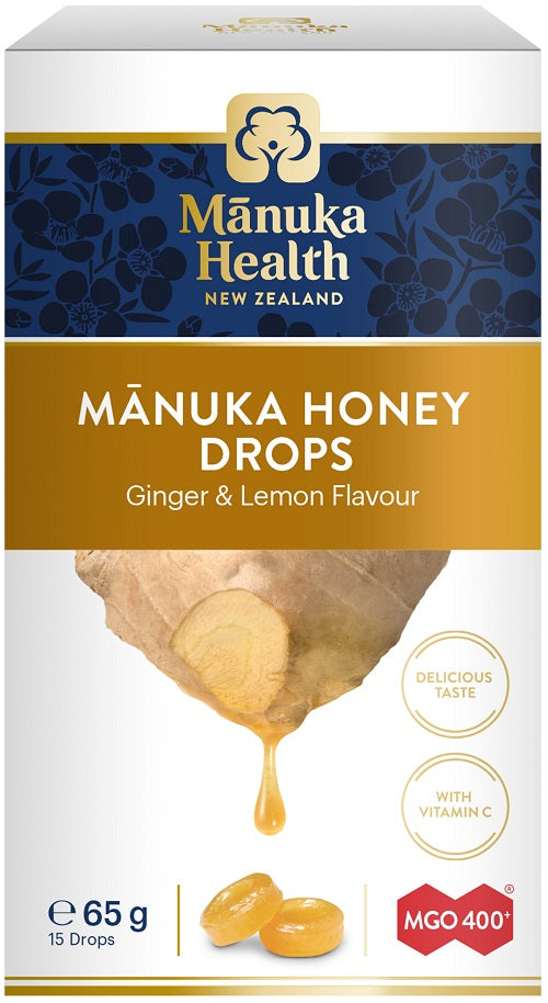 Manuka Honey - Manuka Honey Drops Ginger & Lemon 15s - NZ Online Chemist