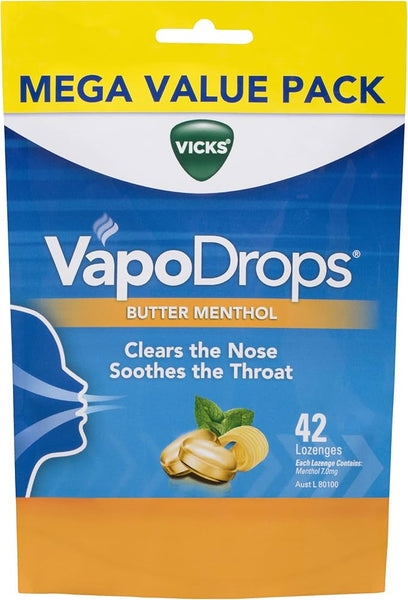 VICKS Vapodrops Butter Menthol 42s - NZ Online Chemist