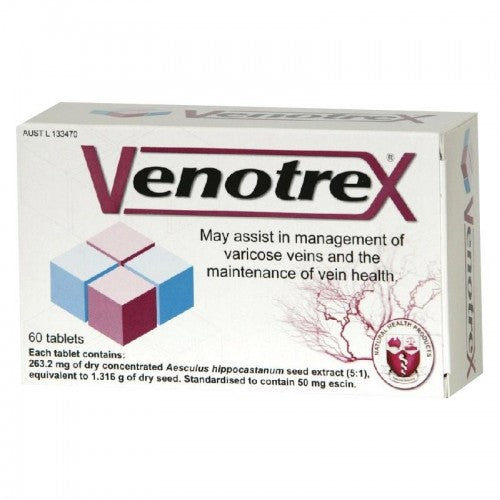 Venotrex Horse Chestnut Seed Extract 60 tablets - NZ Online Chemist