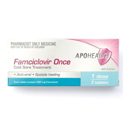 Famciclovir Once 500mg Tablets 3 - NZ Online Chemist