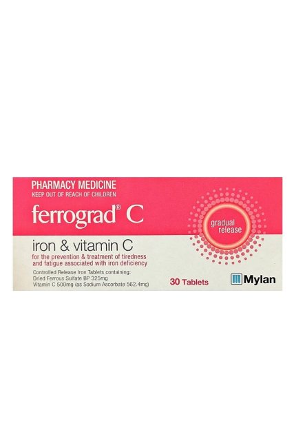 Ferrograd C 325mg & Vitamin C 500mg 30s - NZ Online Chemist