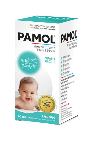 Pamol Infant Drops Colourfree 50mg/1ml 60ml - NZ Online Chemist
